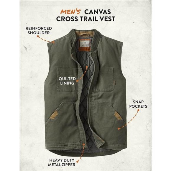 Jackets & Coats | Legendary Whitetails Mens Canvas Cross Trail Vest ...